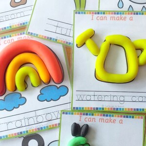 Spring Playdough Mats, 34 Visual Cards, Play Doh, Toddler Activity ...