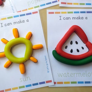 Summer Playdough Mats, 24 Visual Cards, Play Doh, Toddler Activity ...