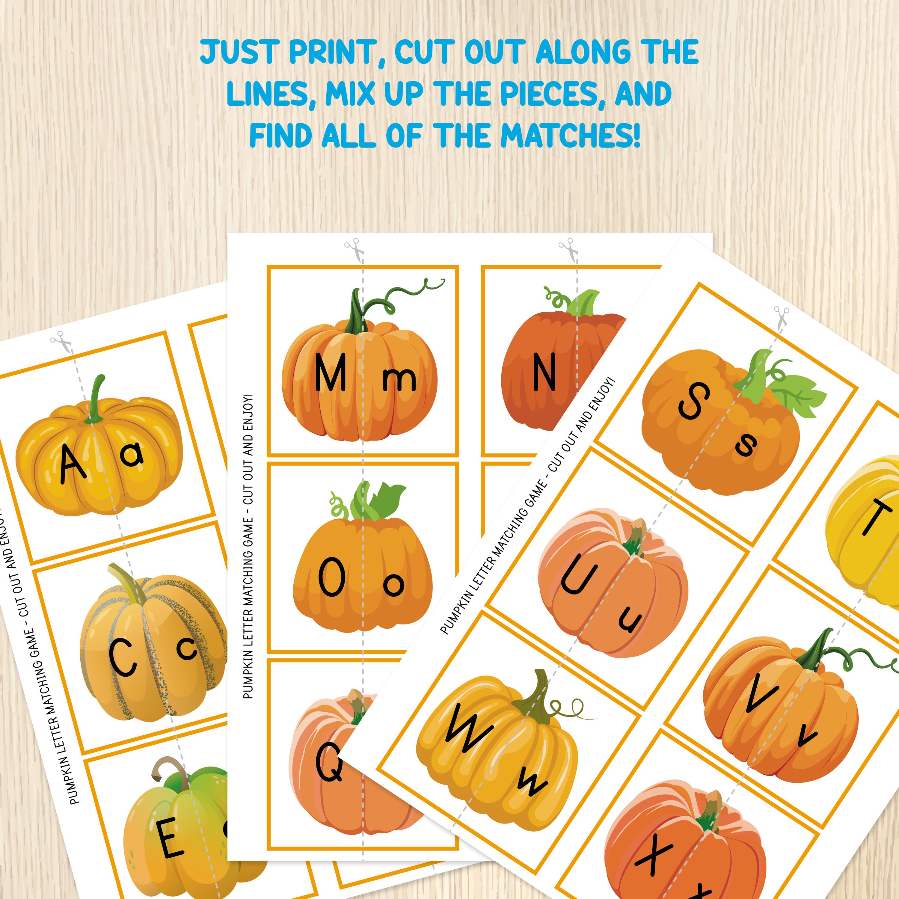 Pumpkin Letter Matching Game - Fall Alphabet Puzzles - Upper ...