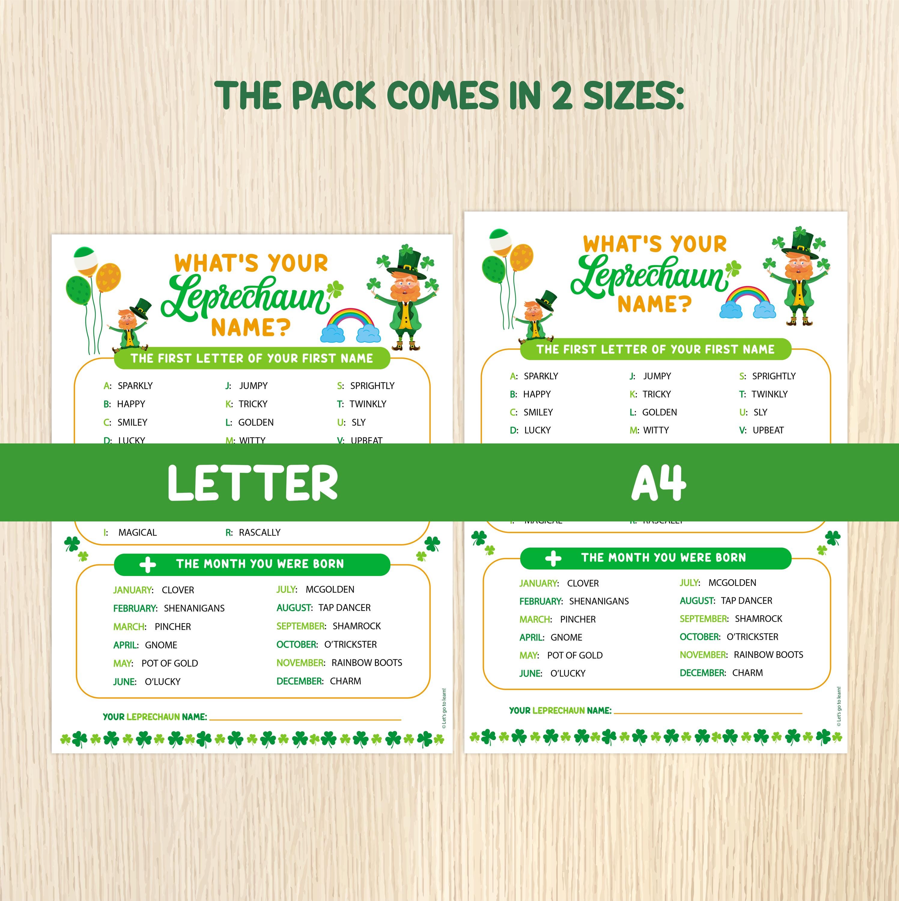 What's Your Leprechaun Name Game - St. Patrick's Day Leprechaun Name ...