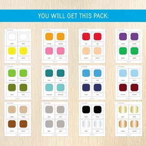 Colors 3-part Cards, Nomenclature Cards, Colors Recognition, Montessori ...