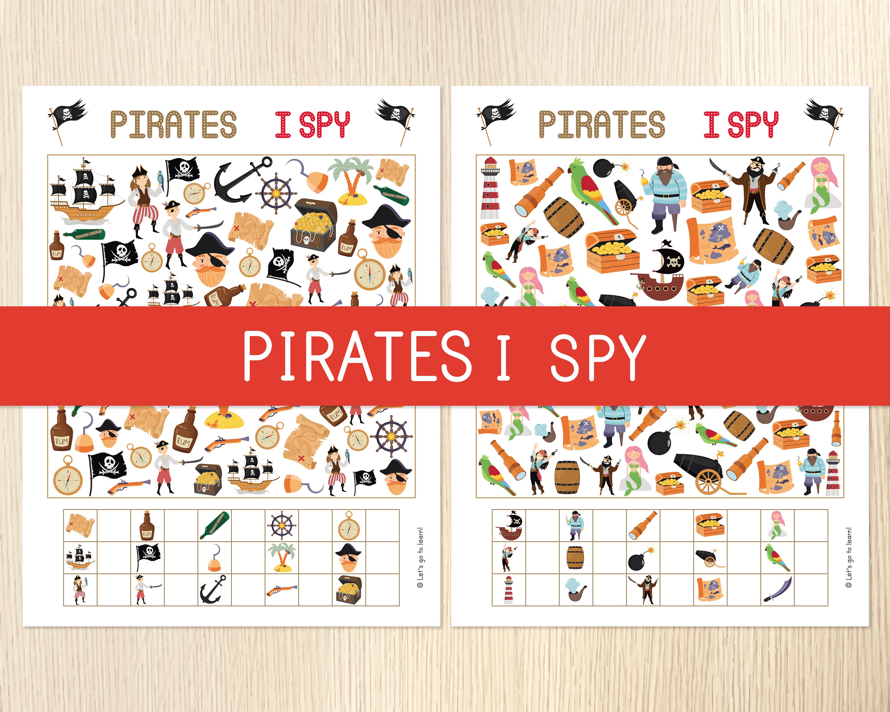 Pirates I Spy Games, Counting Activity, Look & Find, Preschool ...