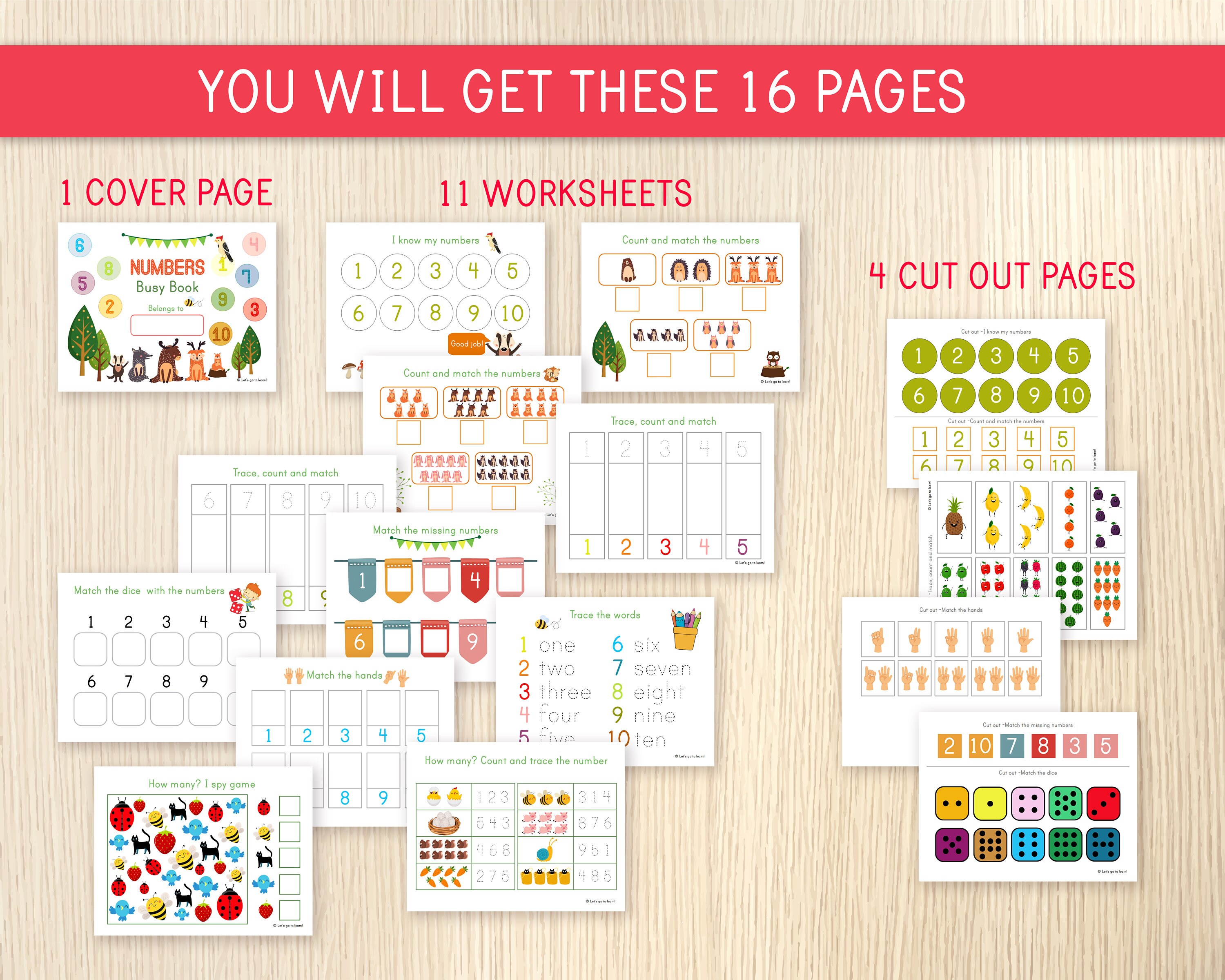Numbers Busy Book - Toddler, Preschool Learning Binder - Preschool Busy ...