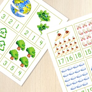 Earth Day Count and Clip Cards, Numbers 1-20, Counting Cards ...