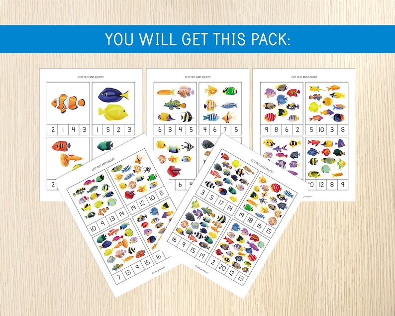 Count & Clip Cards - Fish Counting Activity - Toddler, Preschool ...