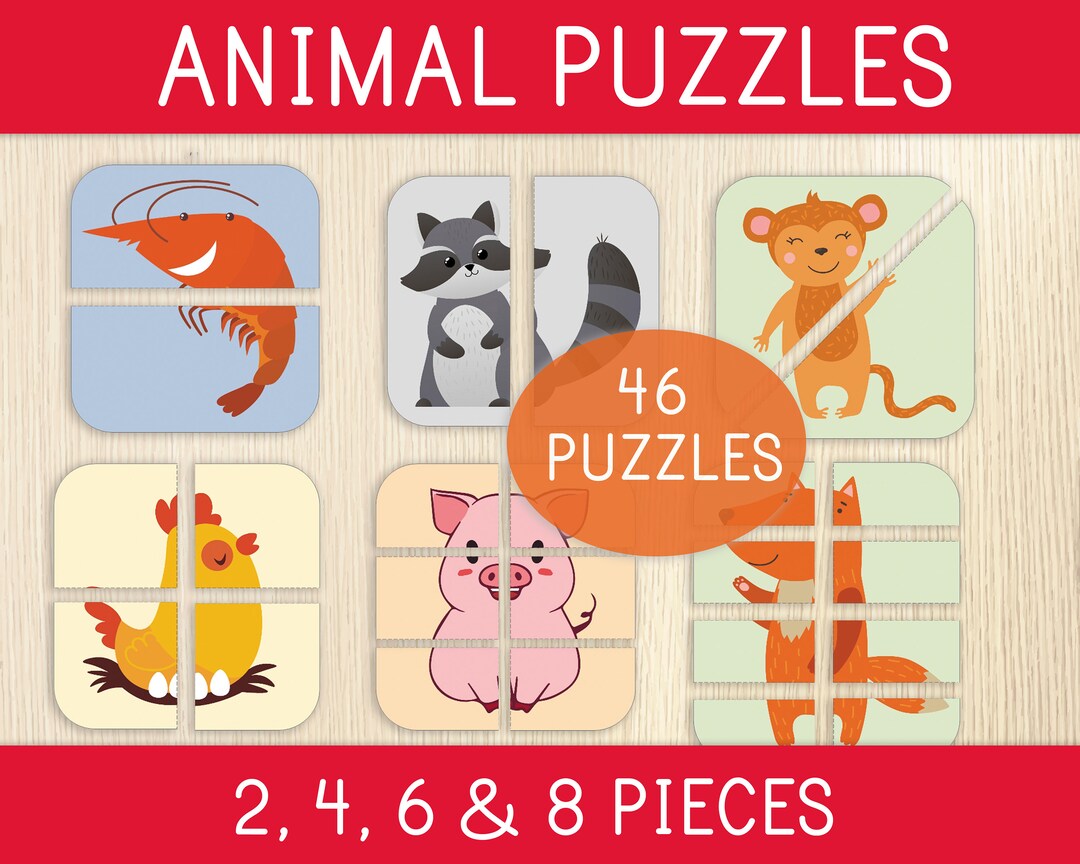Animal Puzzles, Matching Games, Toddler, Preschool, Matching Activity ...