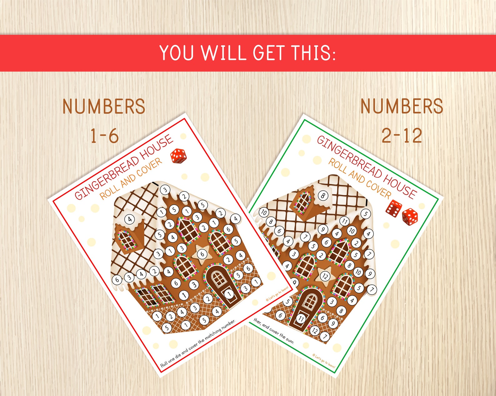 Gingerbread House Roll and Cover Games, Christmas Printable Games ...