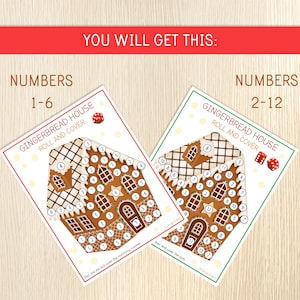 Gingerbread House Roll and Cover Games, Christmas Printable Games ...