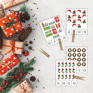 Christmas Count and Clip Cards, Numbers 1 to 20, Counting Activity ...