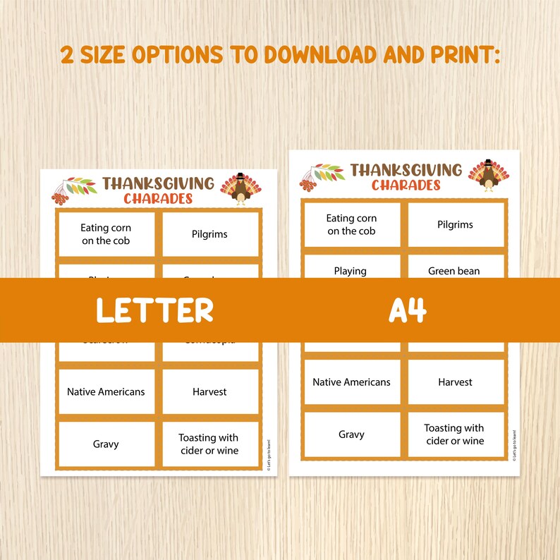 Thanksgiving Charades Printable - Thanksgiving Party Game ...