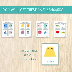 Shapes Flashcards in SPANISH, 2D Shapes, Preschool, Kindergarten Cards ...