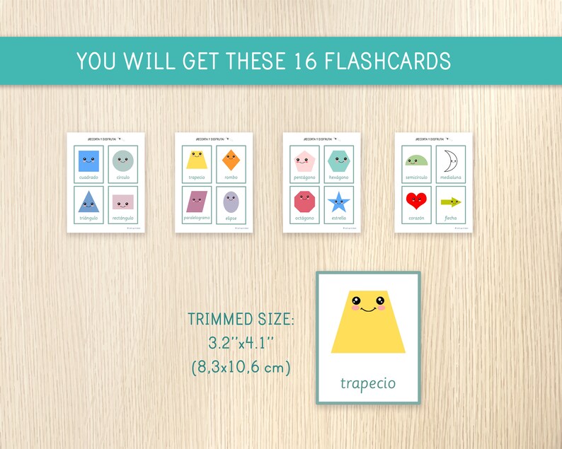 Shapes Flashcards in SPANISH 2D Shapes Preschool | Etsy