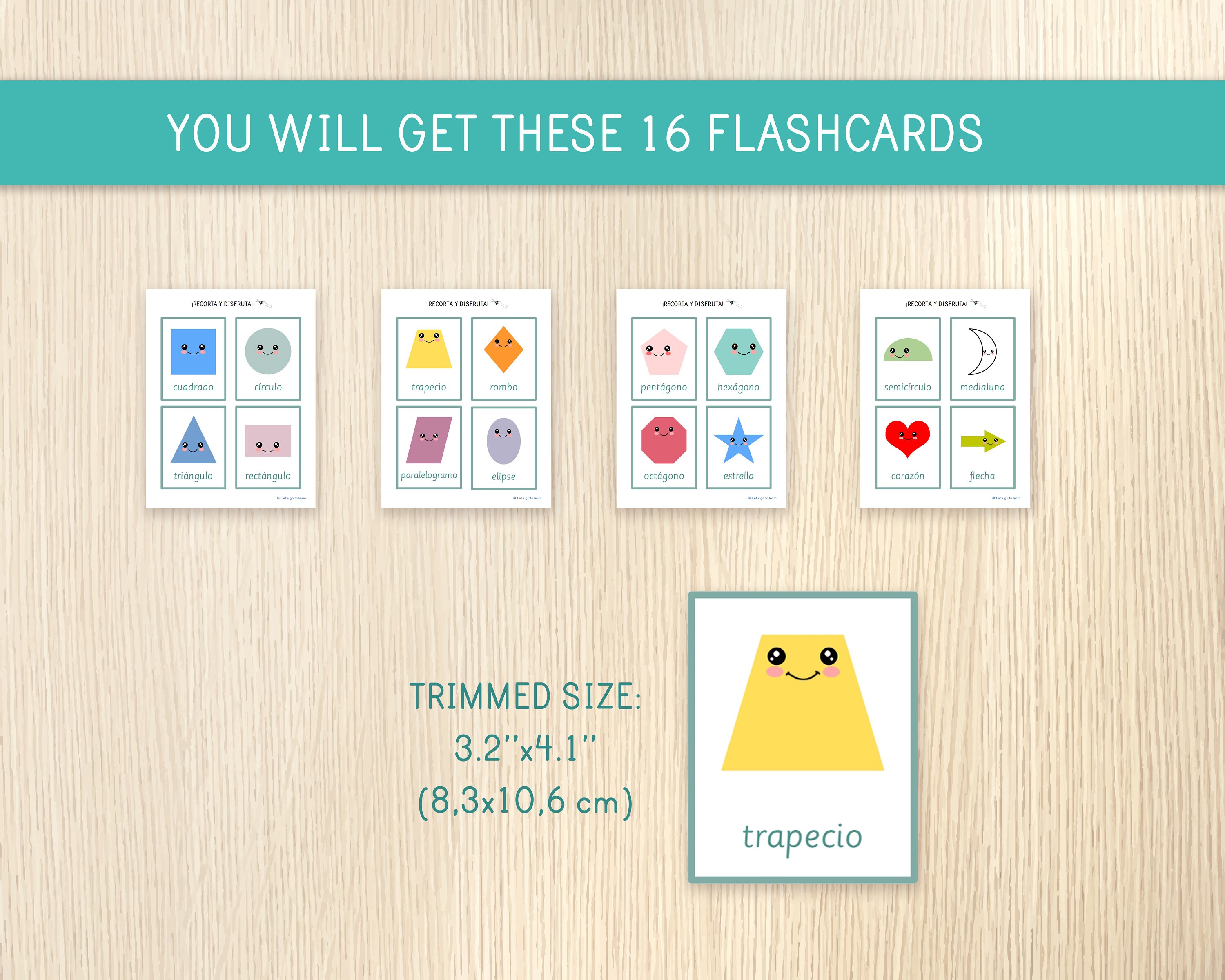 Shapes Flashcards in SPANISH, 2D Shapes, Preschool, Kindergarten Cards ...