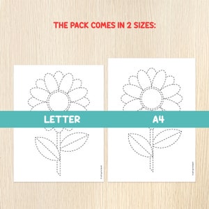 Flowers Trace & Color Worksheets, Tracing Practice, Spring Activity ...
