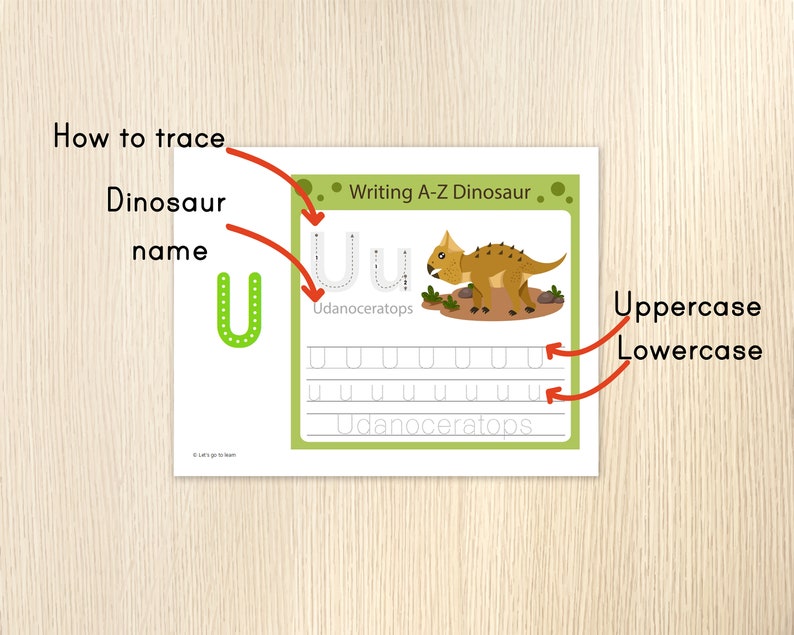 Alphabet Tracing Worksheets - Cute Dinosaurs - Tracing Letters ...