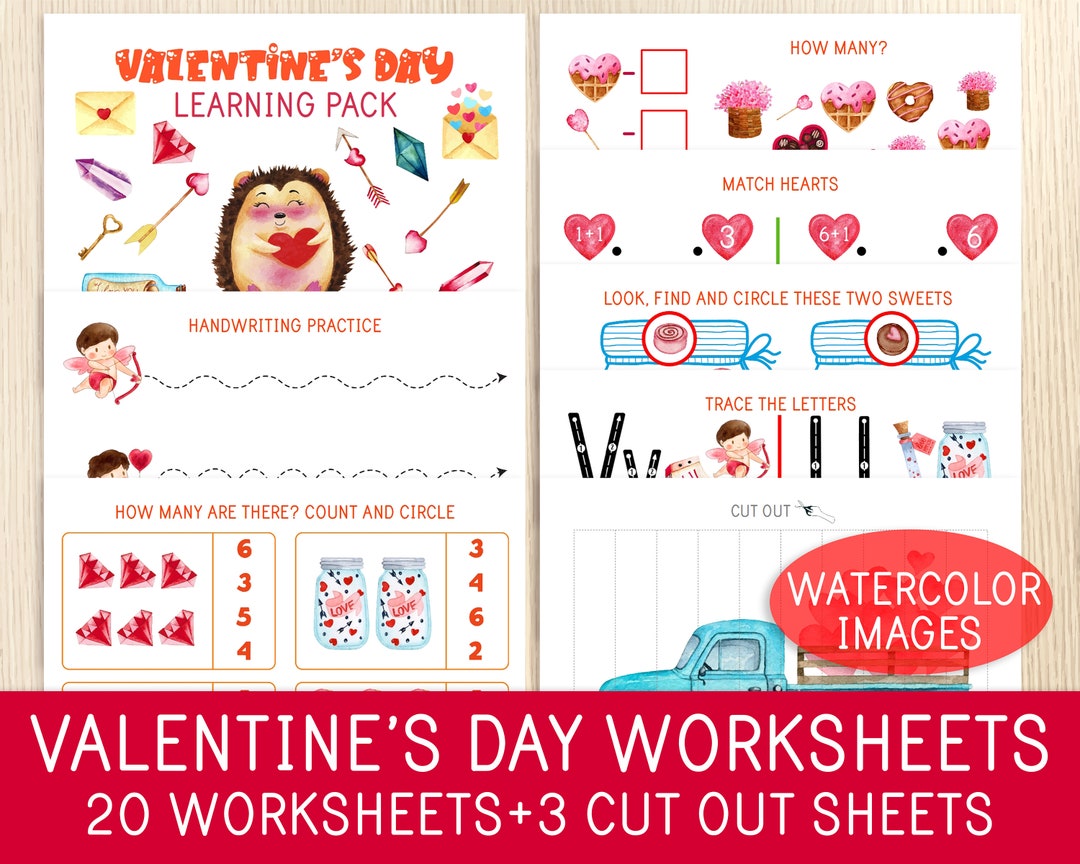 Valentine's Day Worksheets Bundle - Preschool Activities - Learning ...