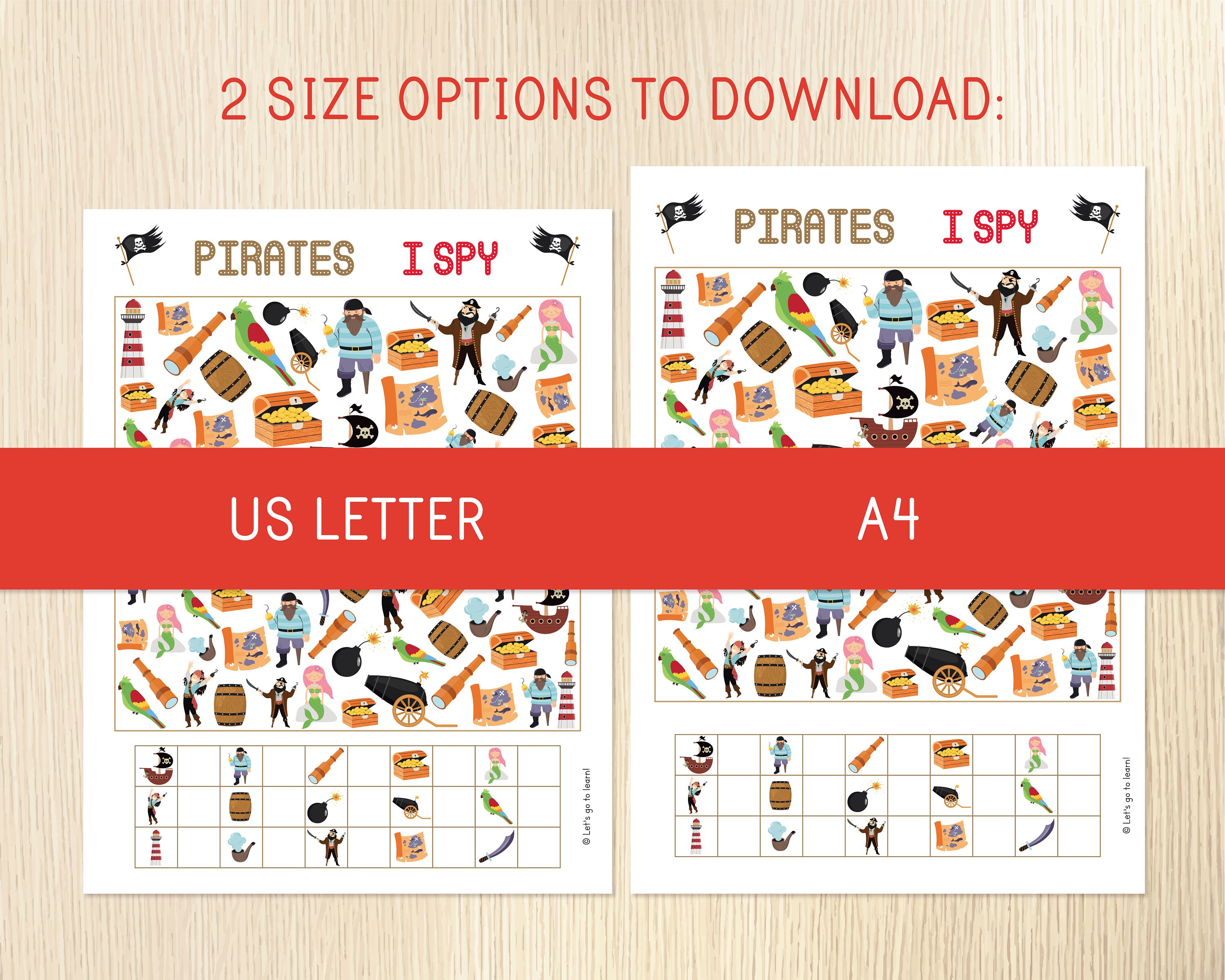 Pirates I Spy Games, Counting Activity, Look & Find, Preschool ...