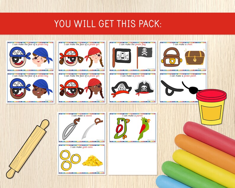 Pirates Playdough Mats, Play Doh, Preschool, Kindergarten Activity ...