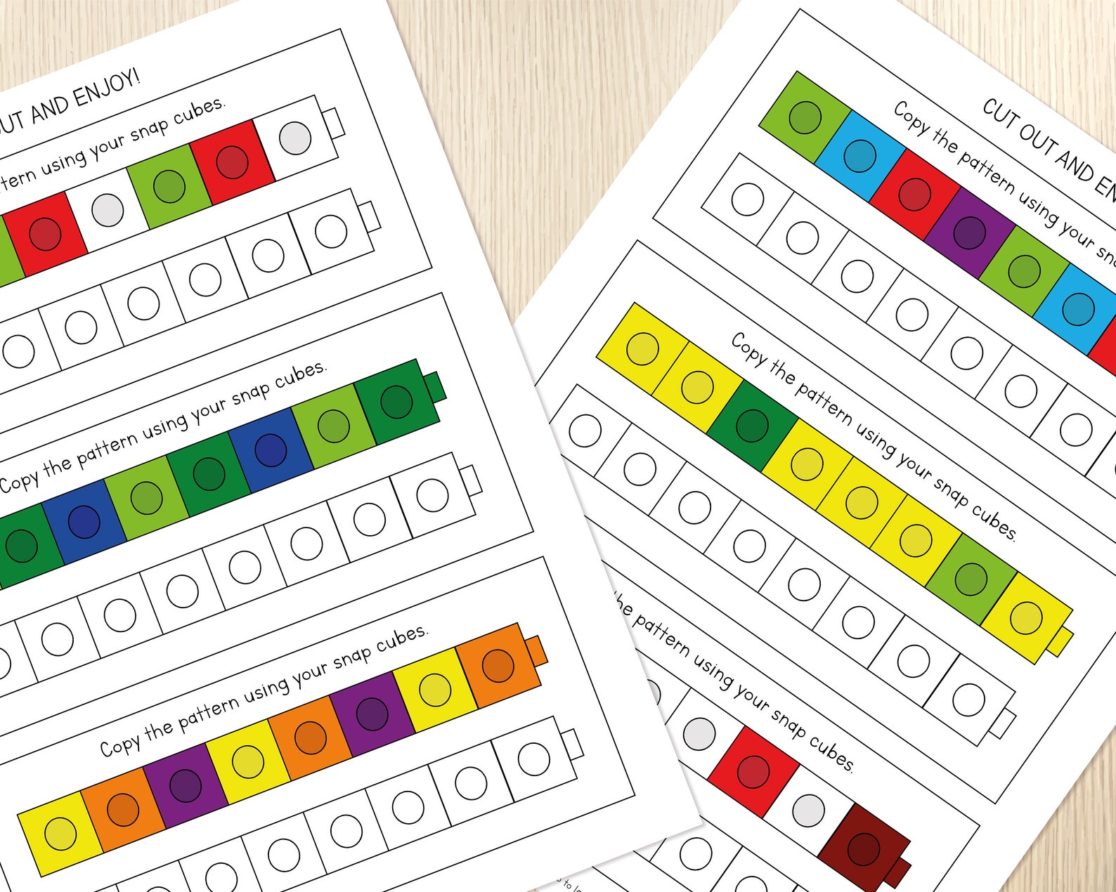 Patterns With Snap Cubes, Pattern Copy Cards, Counting or Connecting ...