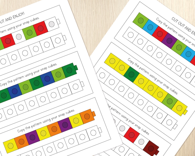 Patterns With Snap Cubes, Pattern Copy Cards, Counting or Connecting ...