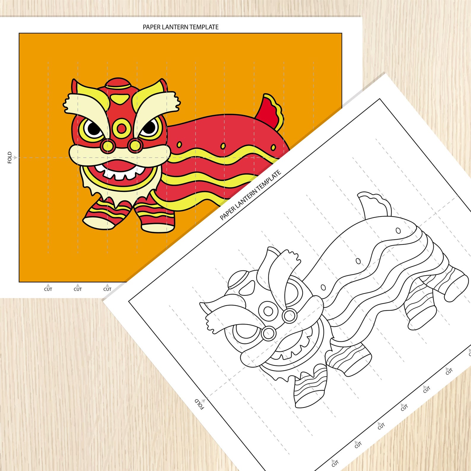 Chinese New Year Paper Lantern Craft – Lunar New Year Lantern Templates ...