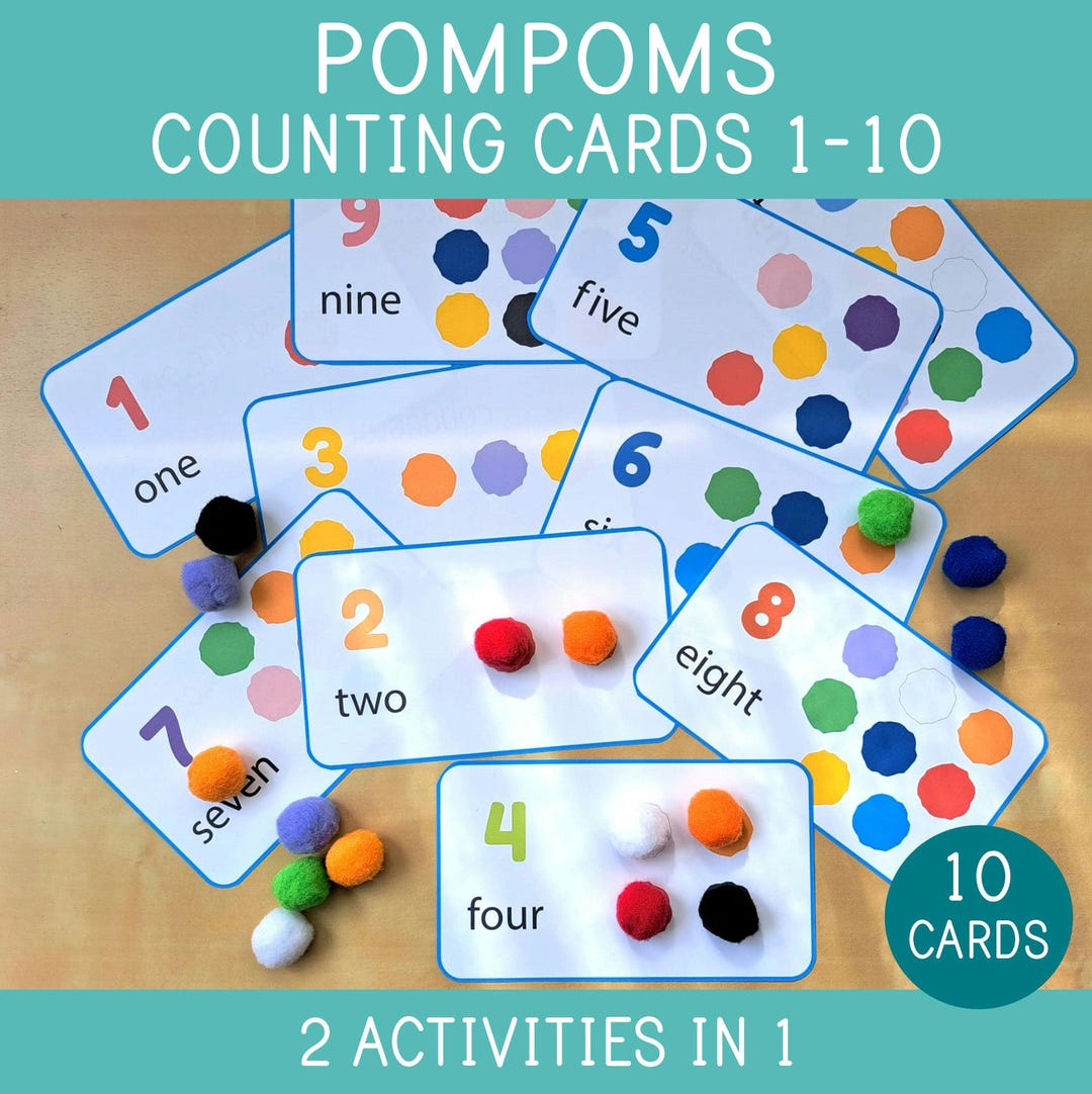 Counting and Color Activity With Pompoms, Numbers 1-10, Matching Colors ...