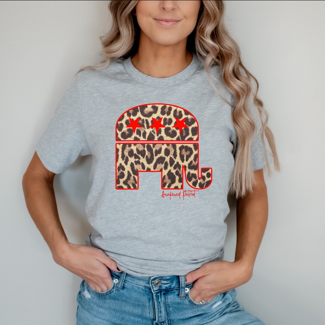 Republican Elephant Leopard Print Unisex T-shirt, Awakened Patriot ...