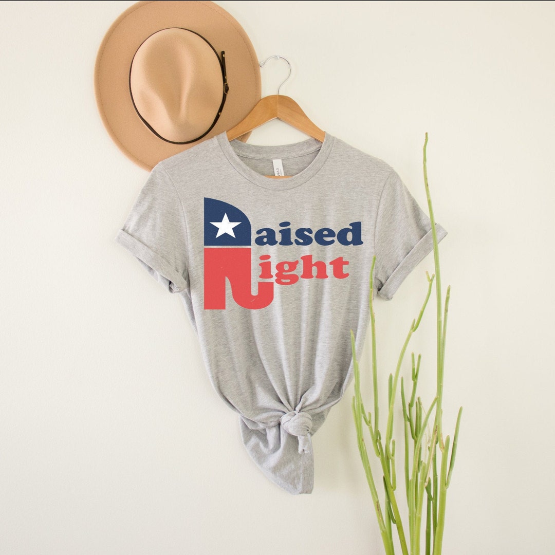Raised Right Distressed Unisex T-shirt, Republican Shirt, Conservative ...