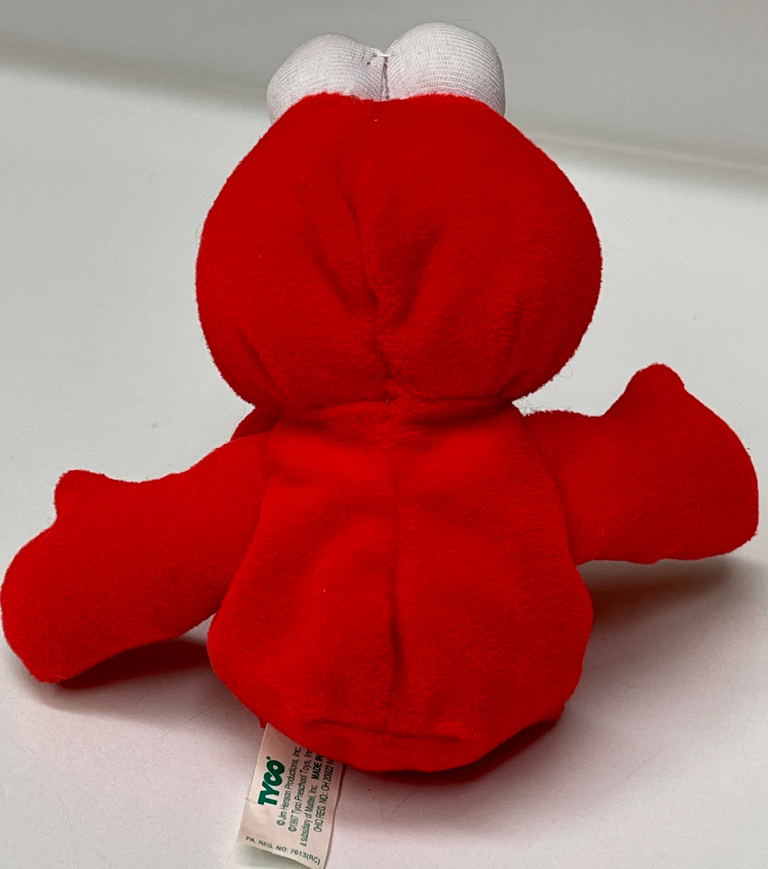 Vintage 1997 Tyco Jim Henson Sesame Street Elmo Plush Beanie Stuffed ...