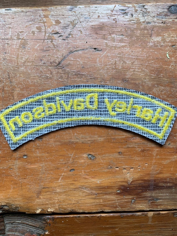 Vintage Harley Davidson Shoulder Patch (Yellow) - Gem