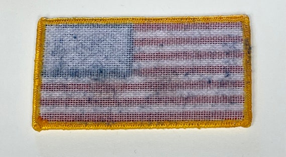 Vintage Backwards/Reversed American Flag Patch - Gem