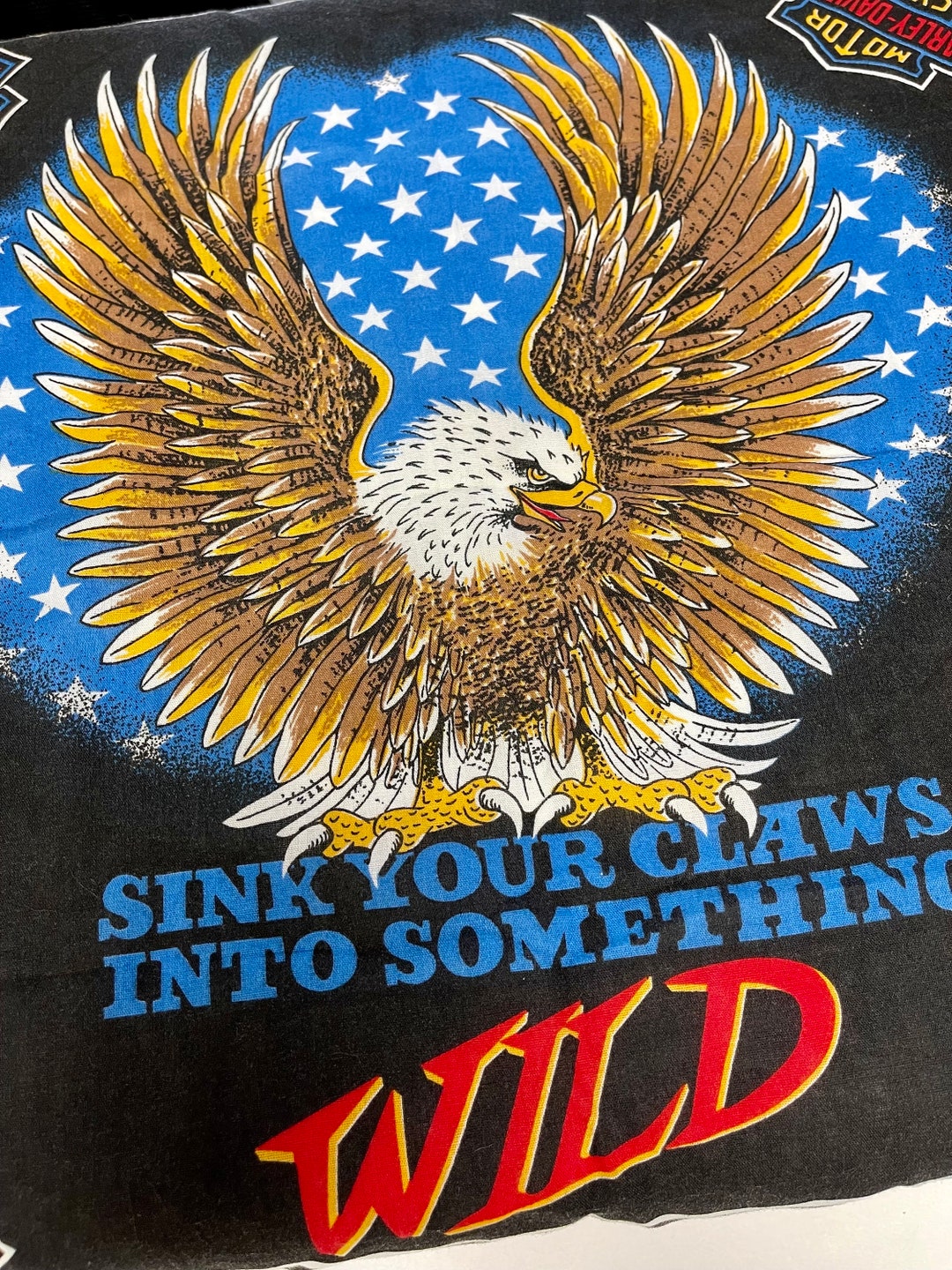 Vintage Harley Davidson Eagle Logo Bandana “sink Your Claws Into ...