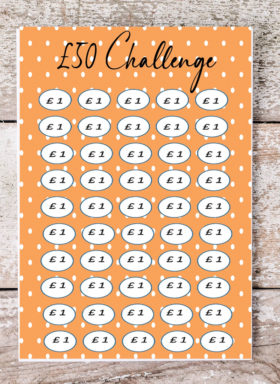 50 POUND CHALLENGE STICKER I Tin Tracker Sticker I Money Saving ...