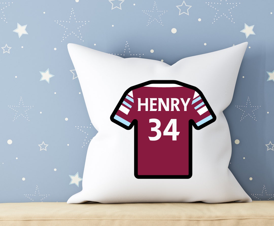 Personalised West Ham Football Team Shirt Cushion Cover, Football Gift ...