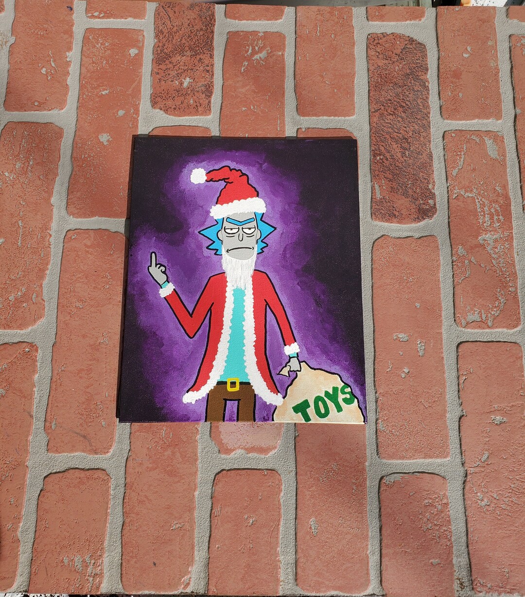 Rick Sanchez as "bad Santa" Parody Art on Canvas Board (8in X10in) - Etsy