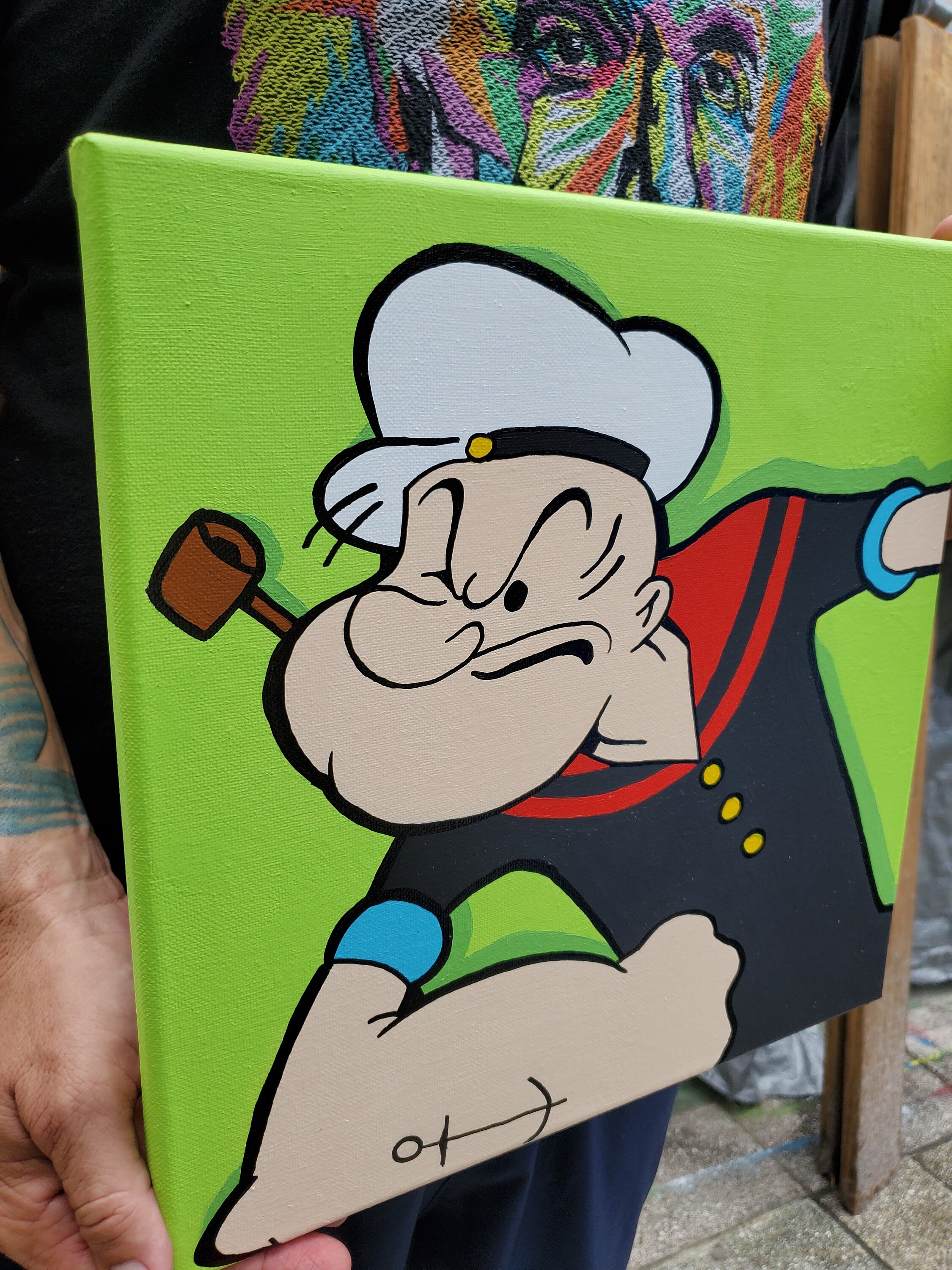 Popeye Hand Painted on a 12in X 12in Canvas Parody Art - Etsy