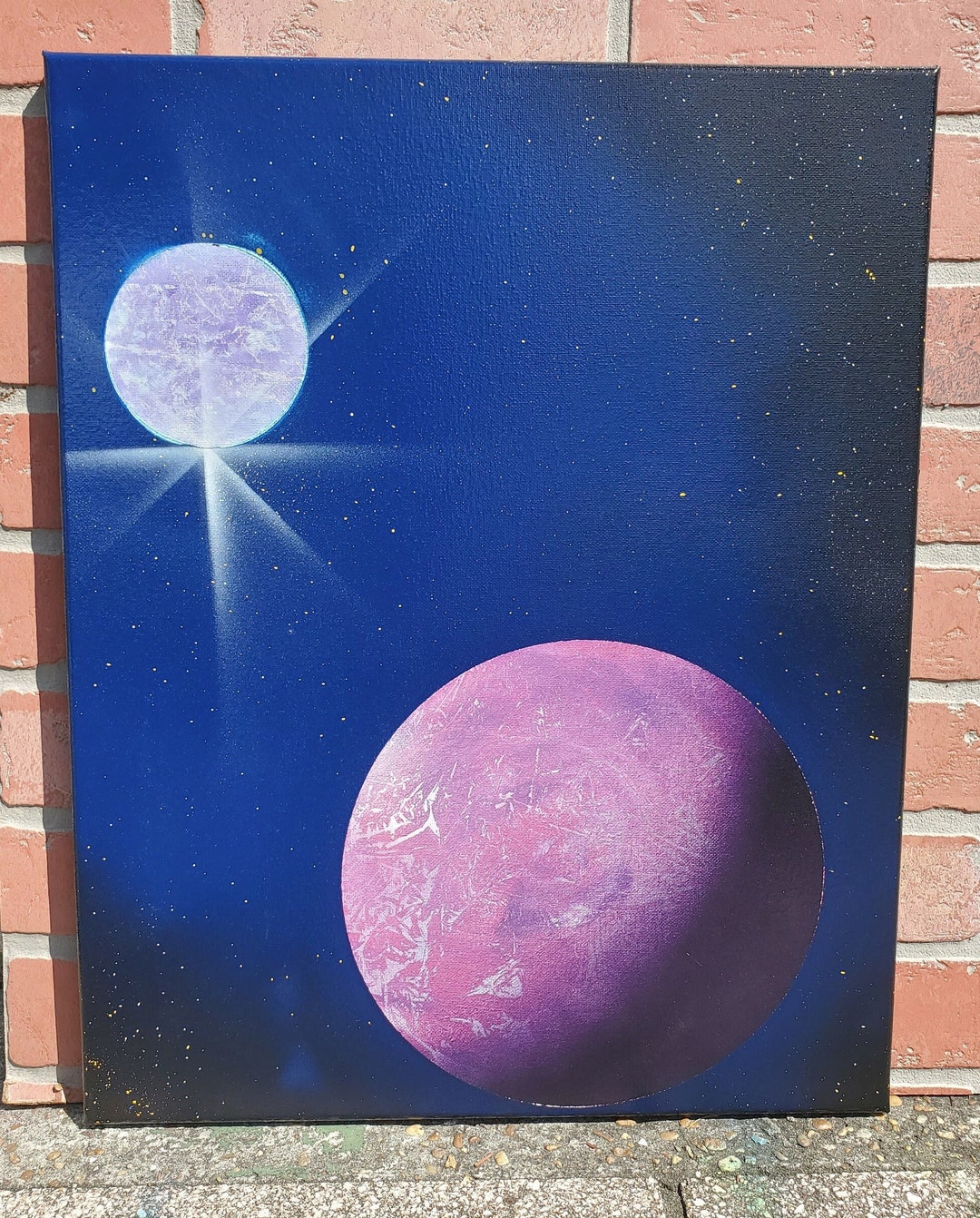 PLUM MOON Spray Paint on 16 X 20 Canvas - Etsy