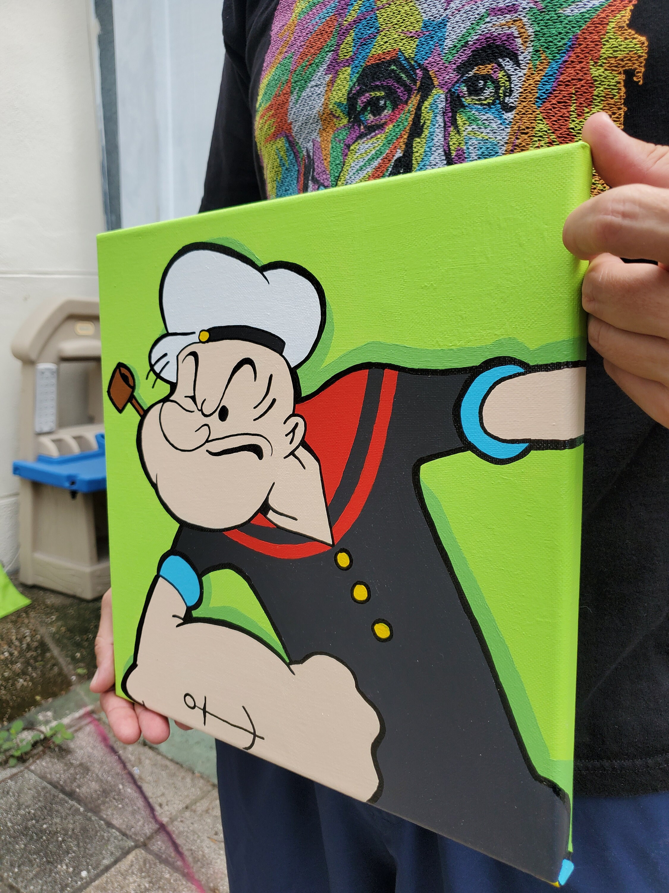 Popeye Hand Painted on a 12in X 12in Canvas Parody Art - Etsy