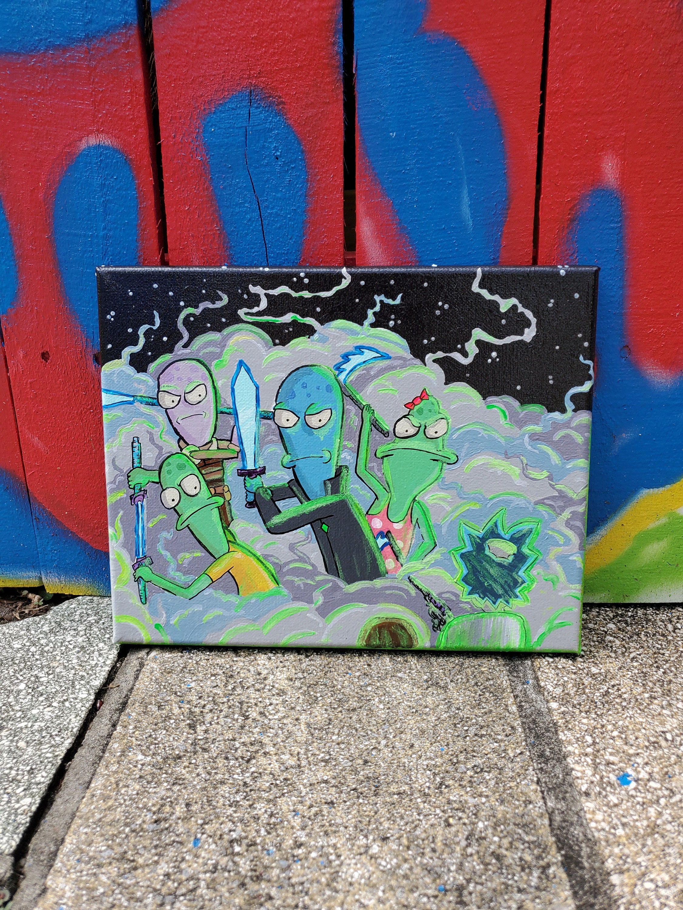 THE STANDOFF Hand Painted on 8 X 10 Canvas Parody Art - Etsy