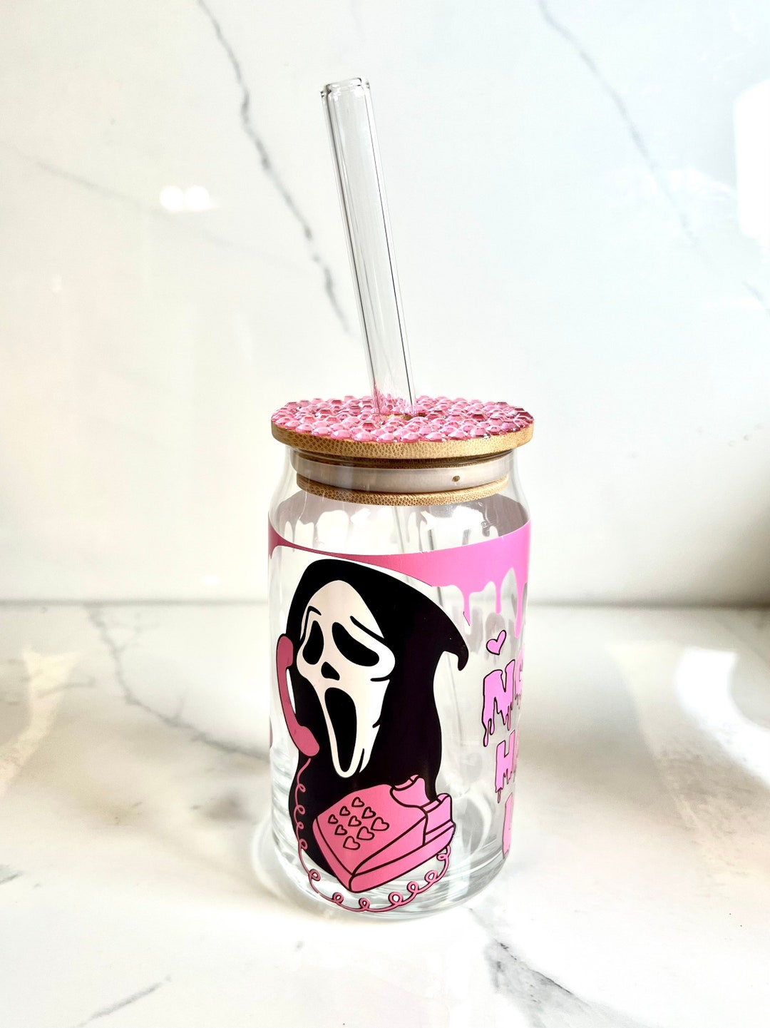 Ghost Face Glass Can Beer Can Horror Movie Trendy - Etsy