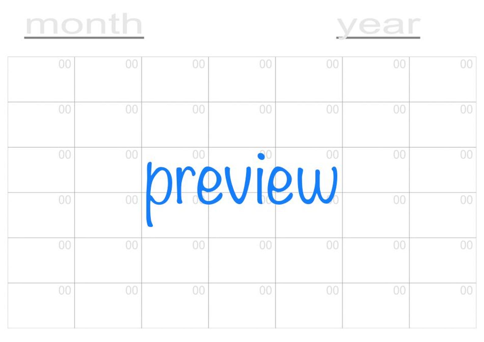 Customisable Monthly Planner Template, Calendar Template - Any Month ...