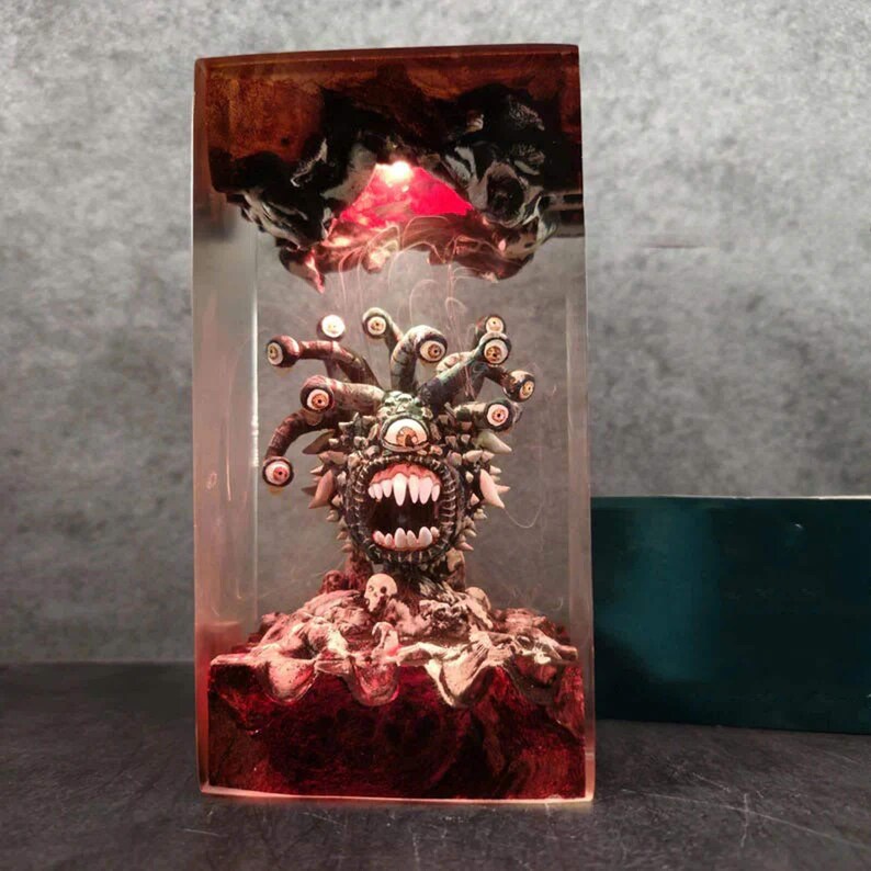 Beholder Resin Diorama Lamp – Dnd Monster Light Box – Handmade Dungeons ...