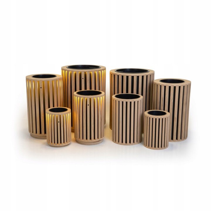 Handmade Real Wood Wooden Pot Planter Wall Panels Slats Real Oak Side ...