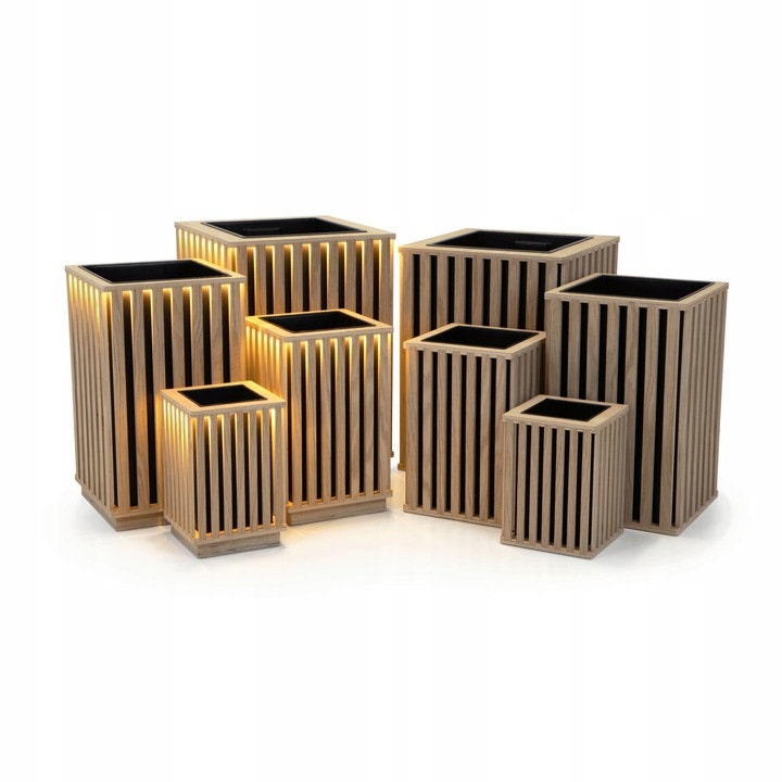 Handmade Real Wood Wooden Pot Planter Wall Panels Slats Real Oak Side ...