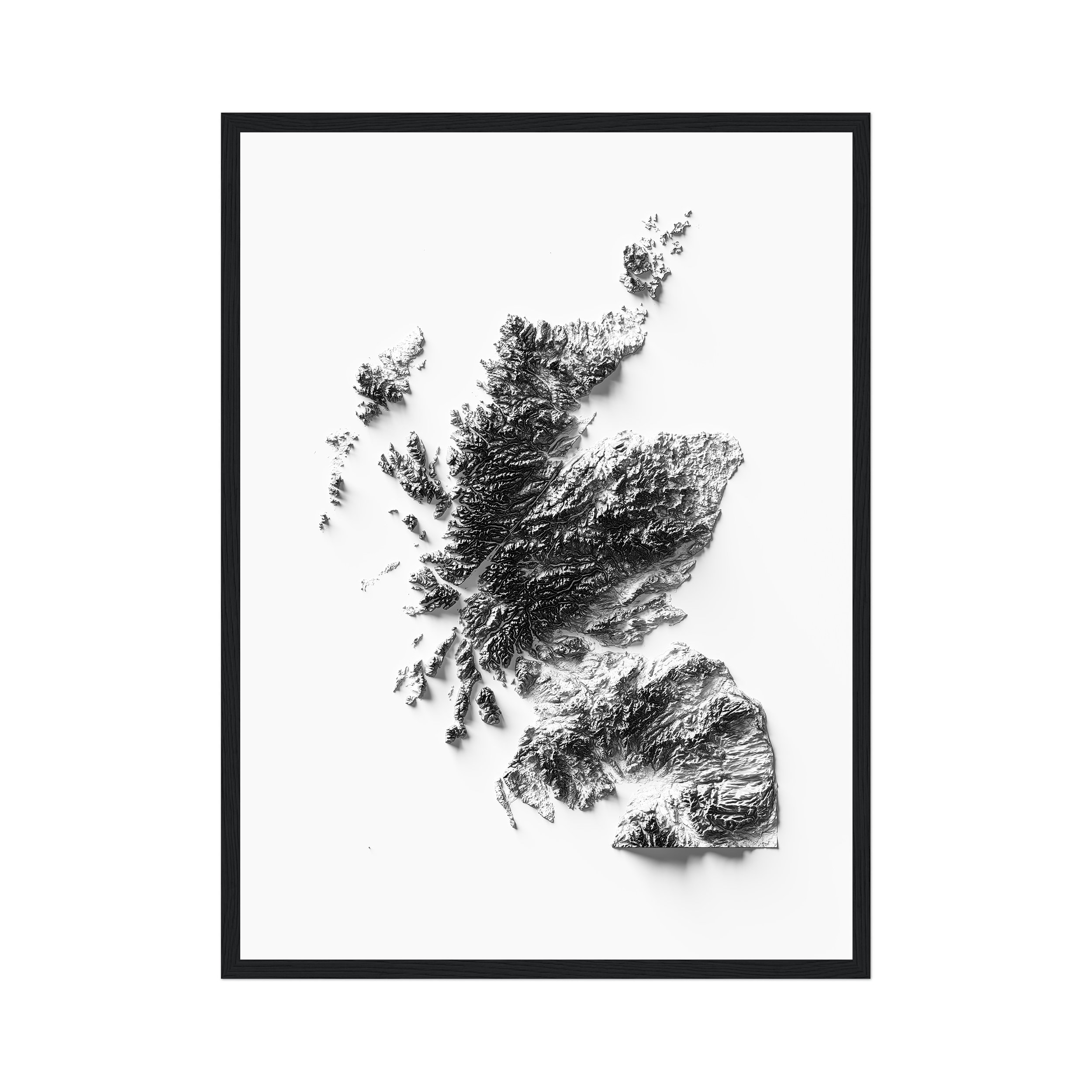 Scotland Map With Relief Effect Modern Art Minimalist Style - Etsy