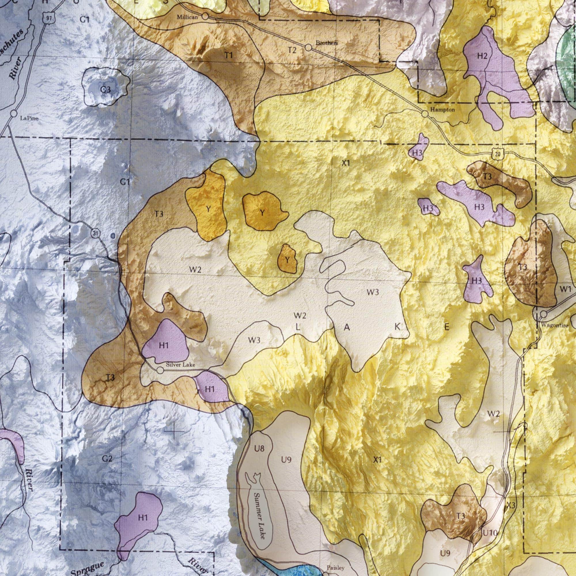 Oregon Geologic Map Print 1986 - Etsy