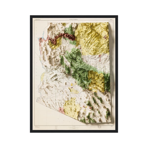 Geological Map of Arizona Wall Art - Etsy