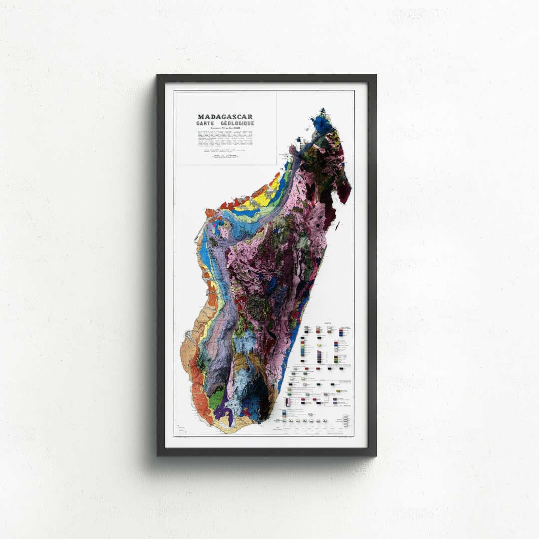 Madagascar Map Poster, Madagascar Print, Madagascar Vintage Reprint ...