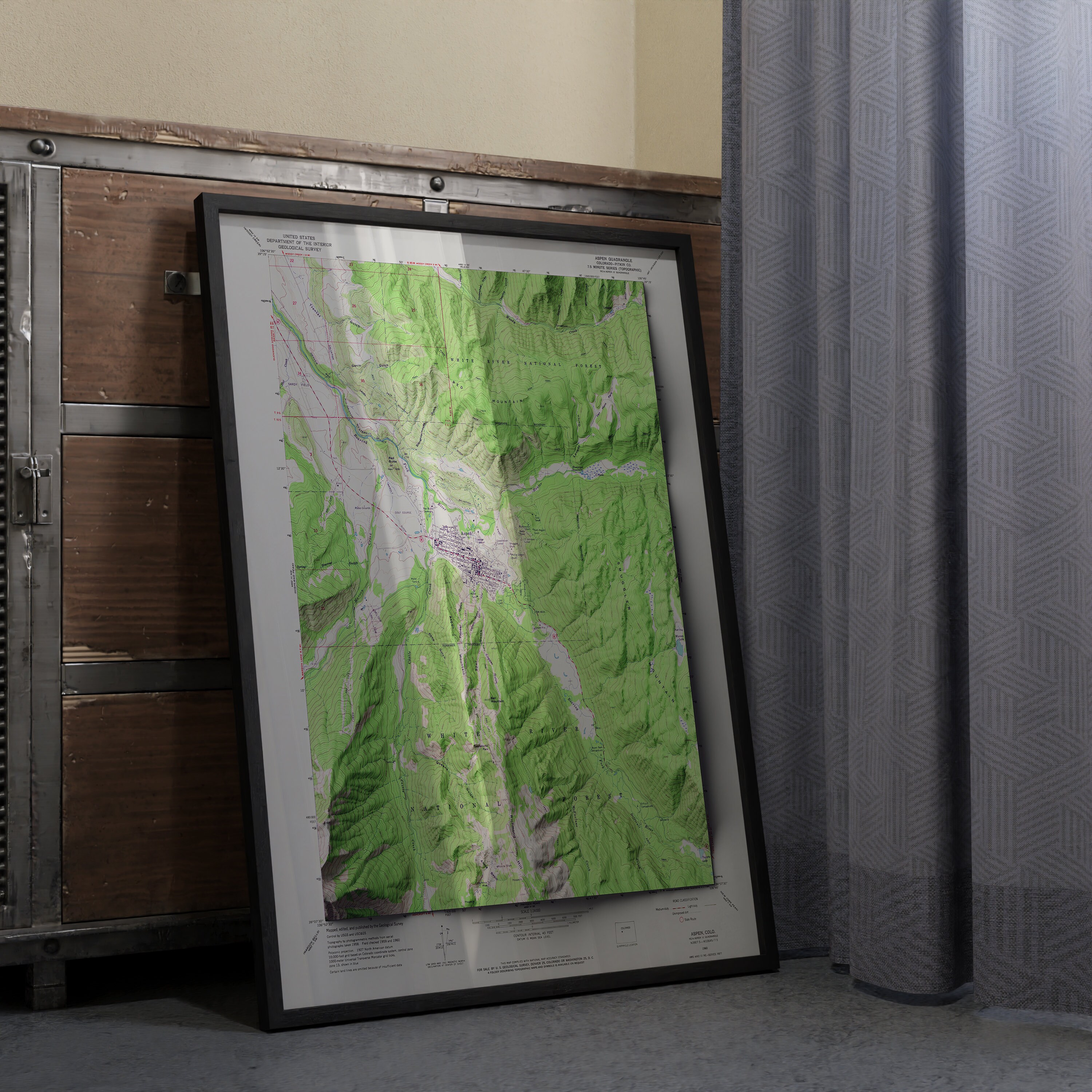 Aspen Topographic Map Colorado 1960 Vintage Reprint Historical Map With ...