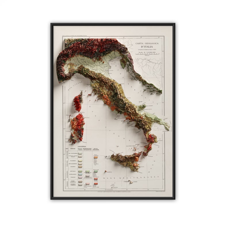 Italy Map - Etsy